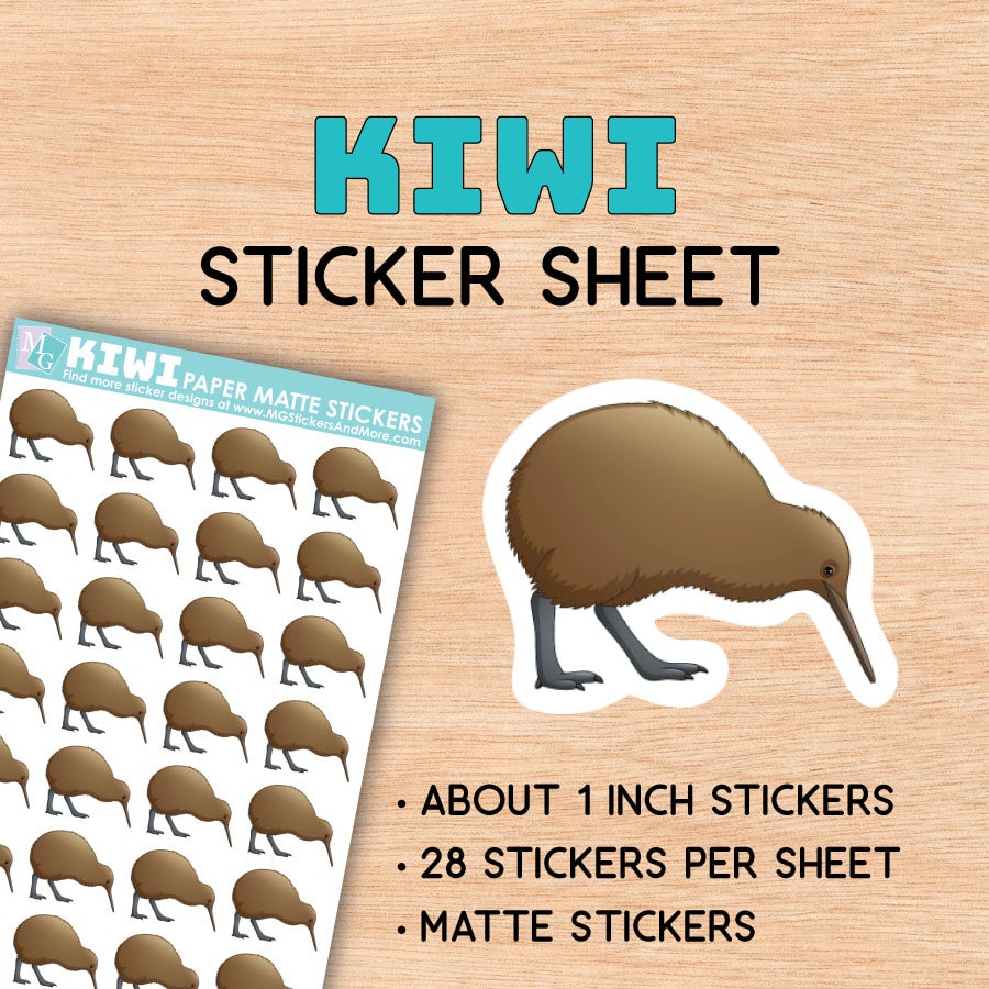 Kiwi Sticker Sheet | MG Stickers And More