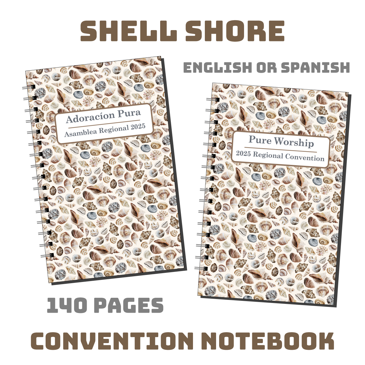 Shell Shore 2025 Convention Notebook, beach, shells, mural | MG ...
