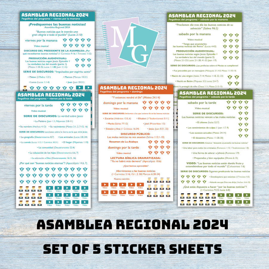 2024 Regional Convention program stickers, talk title sticker set, JW ...