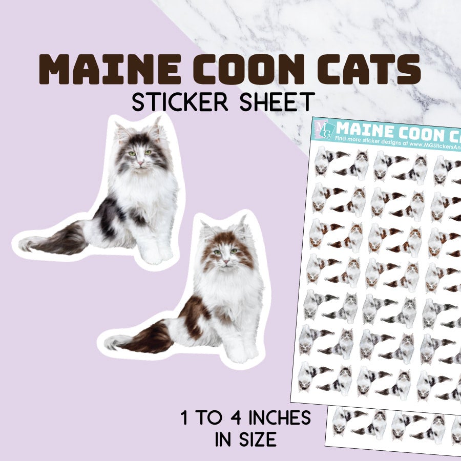 Maine Coon sticker sheet | MG Stickers And More