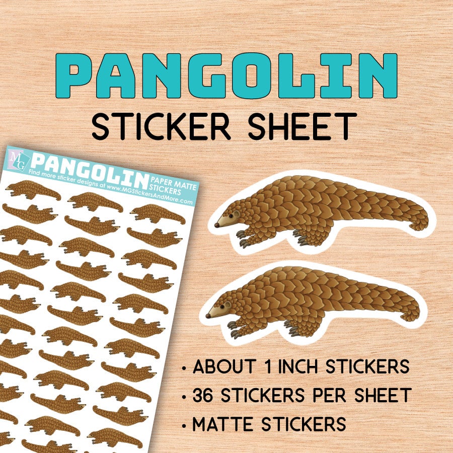 Pangolin Sticker Sheet | MG Stickers And More